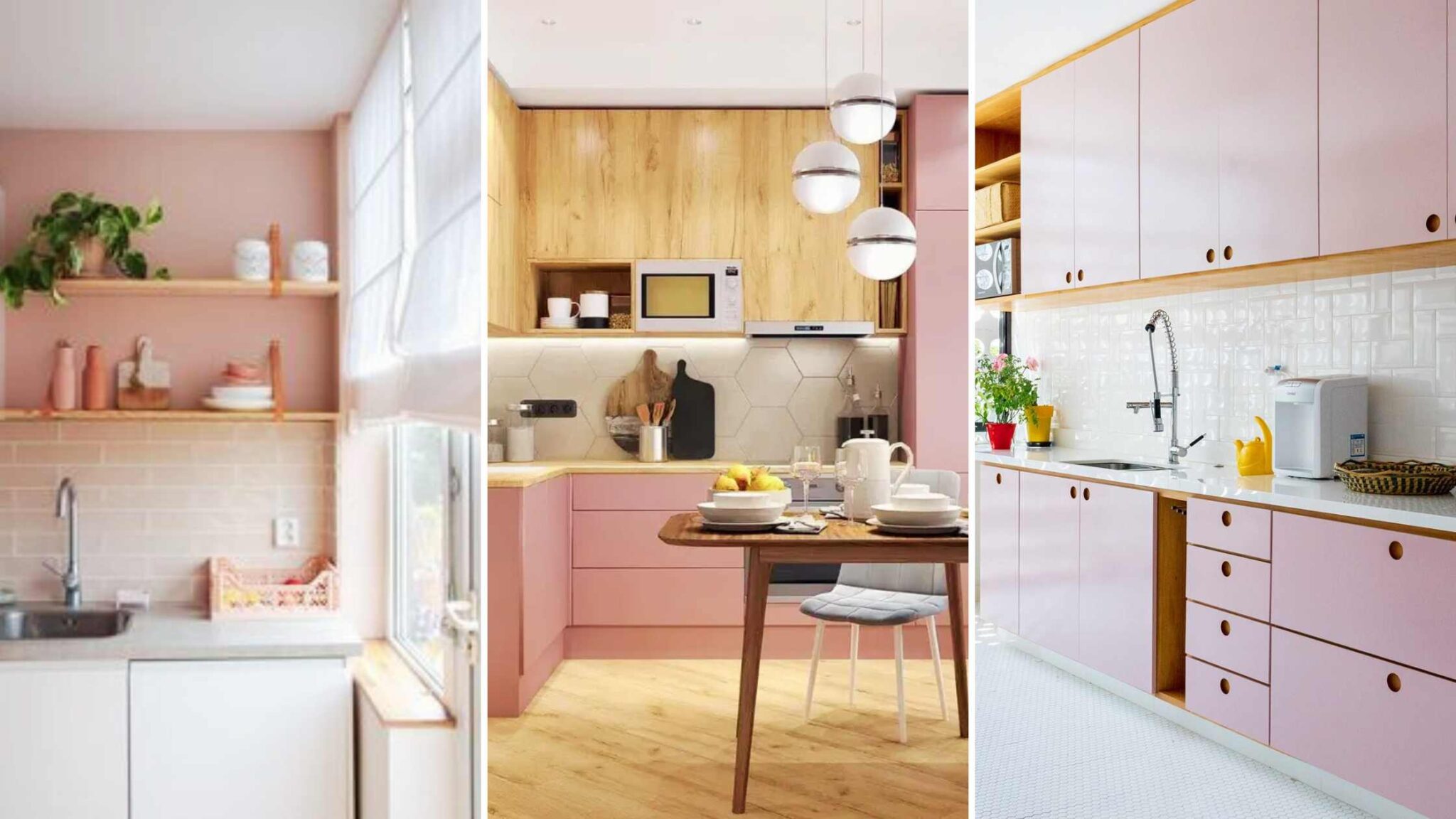 50 inspirações de cozinha cor de rosa que você precisa conhecer